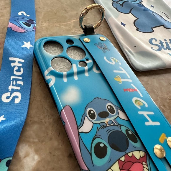 Disney | Accessories | Disney Stitch Iphone 3 Pro Case Cover With Strap ...